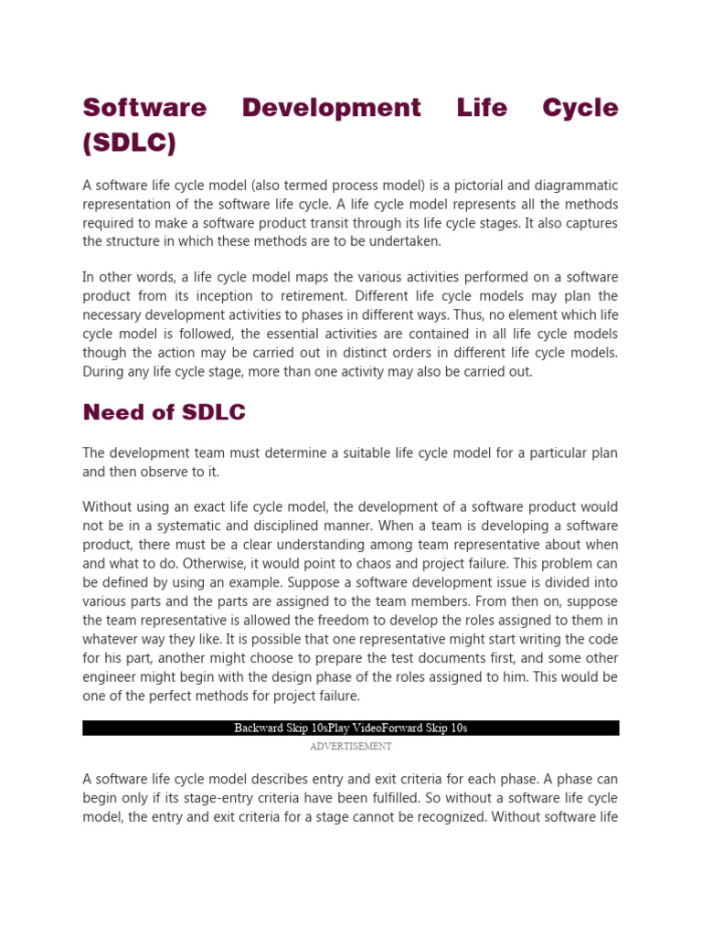 Software Development Life Cycle | PDF