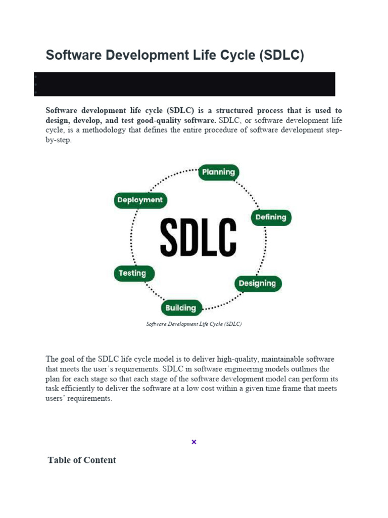 Software Development Life Cycle | PDF | Software Development Process ... Software Development Life Cycle | PDF | Software Development Process ...