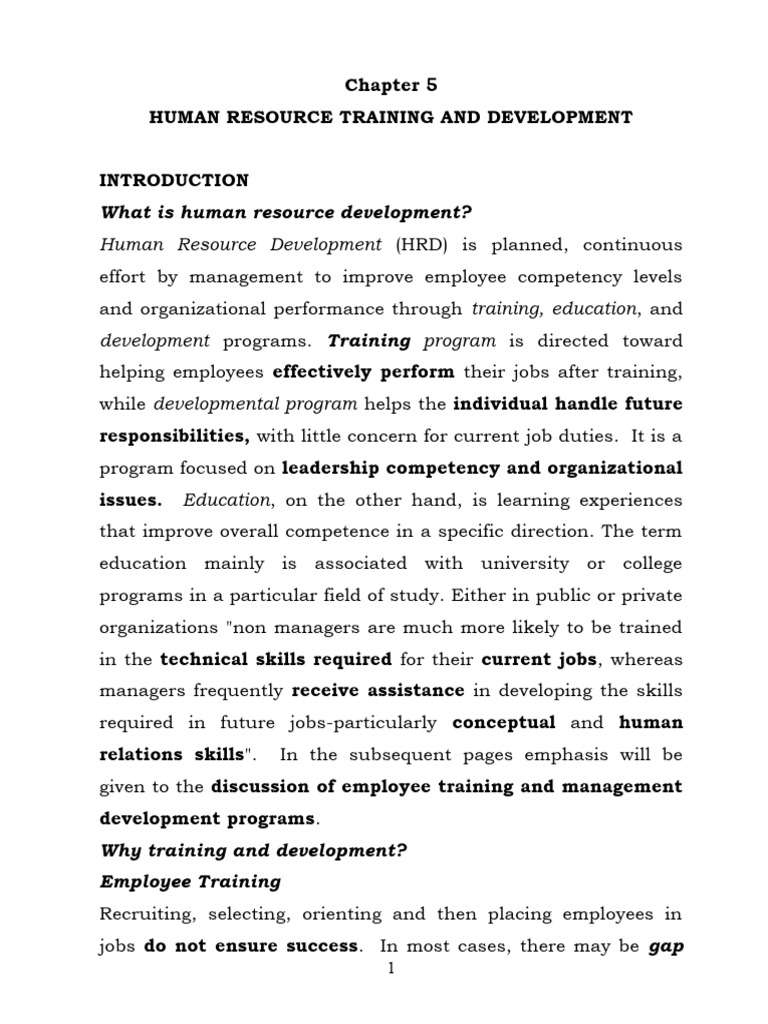 Chapter 5-HRM | PDF | Learning | Goal