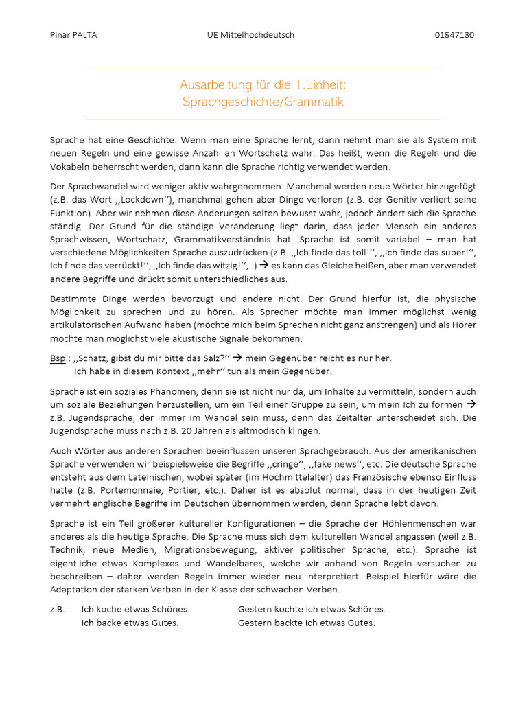 Mittelhochdeutsch Mitschrift | PDF