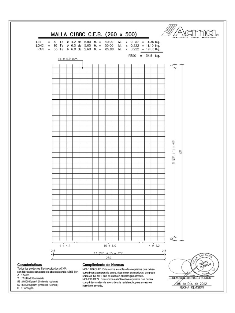 Acma Ficha Malla C-188C | PDF