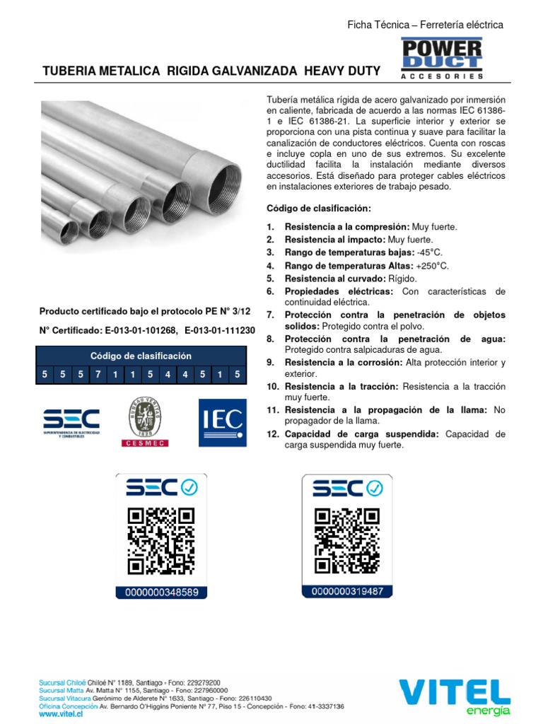 Ficha RMC | PDF | Tubería (transporte de fluidos) | Materiales