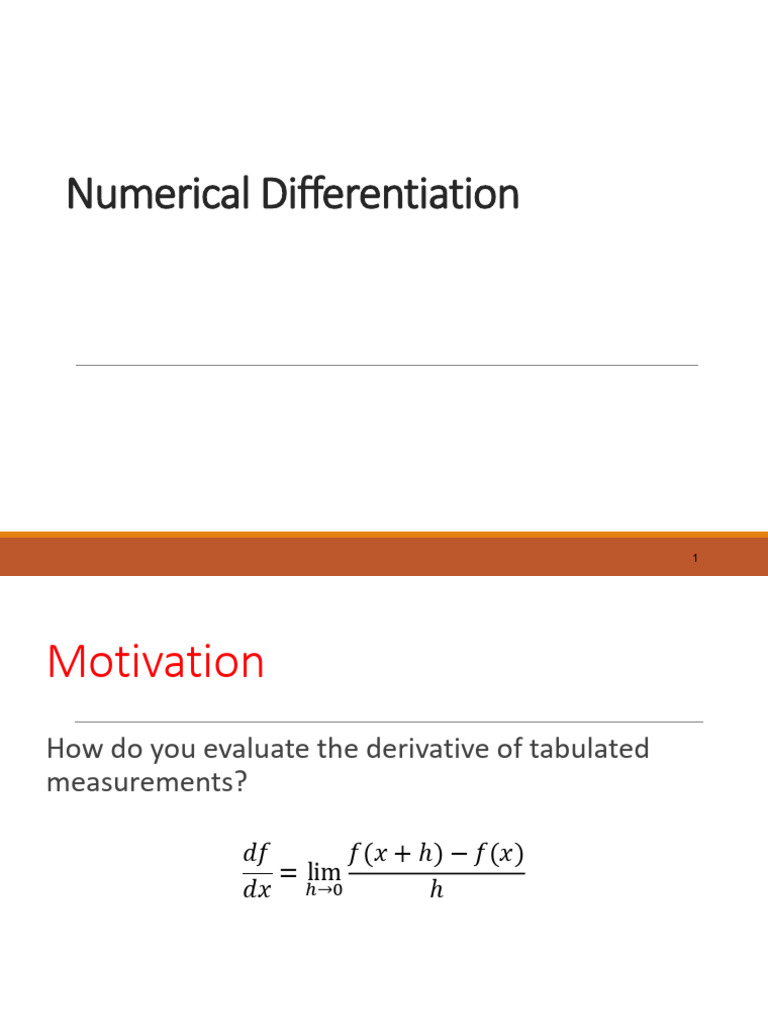 Lec 6 Numerical Differentiation | PDF Lec 6 Numerical Differentiation | PDF
