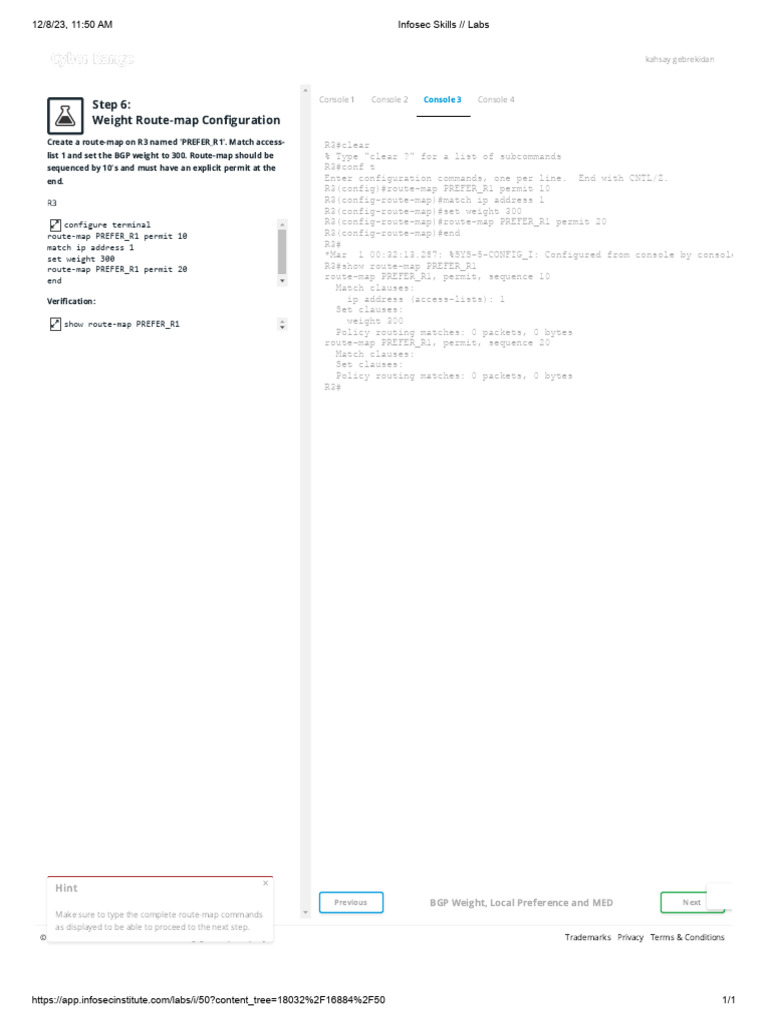 Weight Route-Map Configuration | PDF | Computer Science | Network Layer Protocols