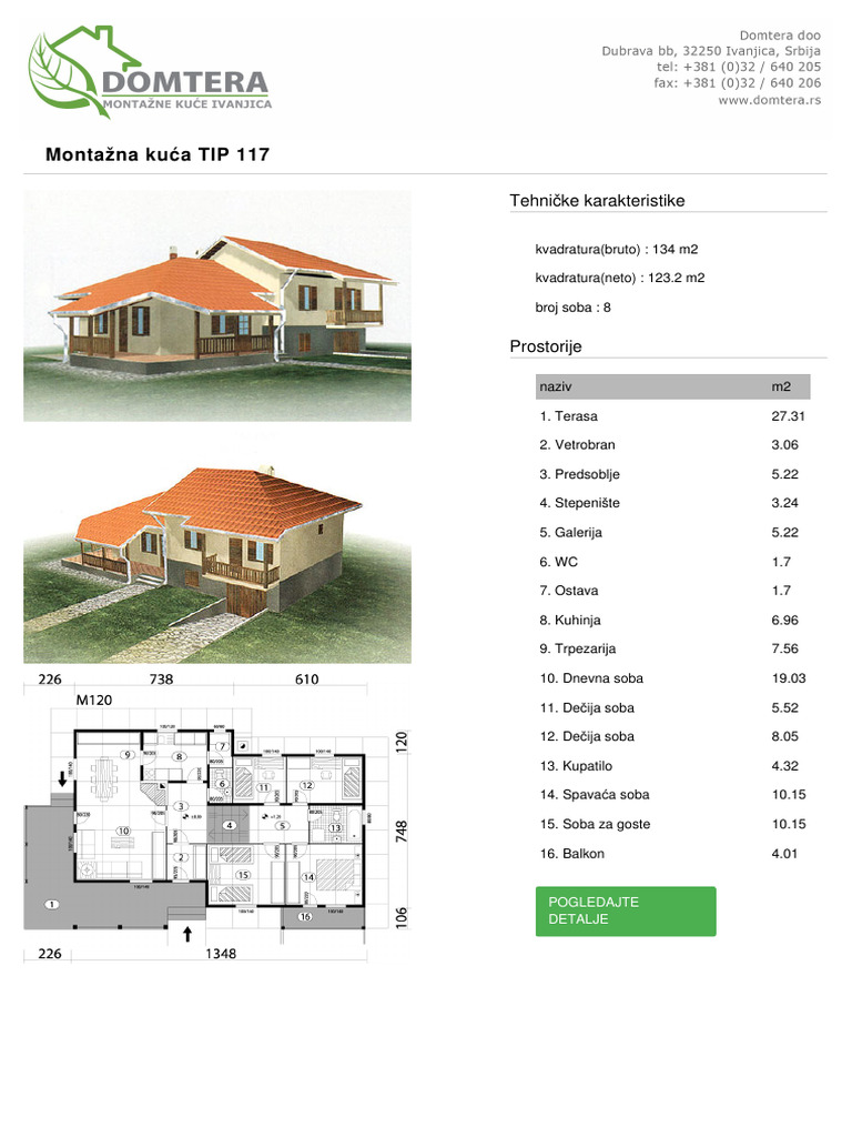 Domtera Montazna Kuca Tip 117 | PDF