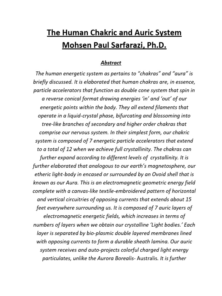The Human Chakric and Auric System | PDF | Aurora | Matter