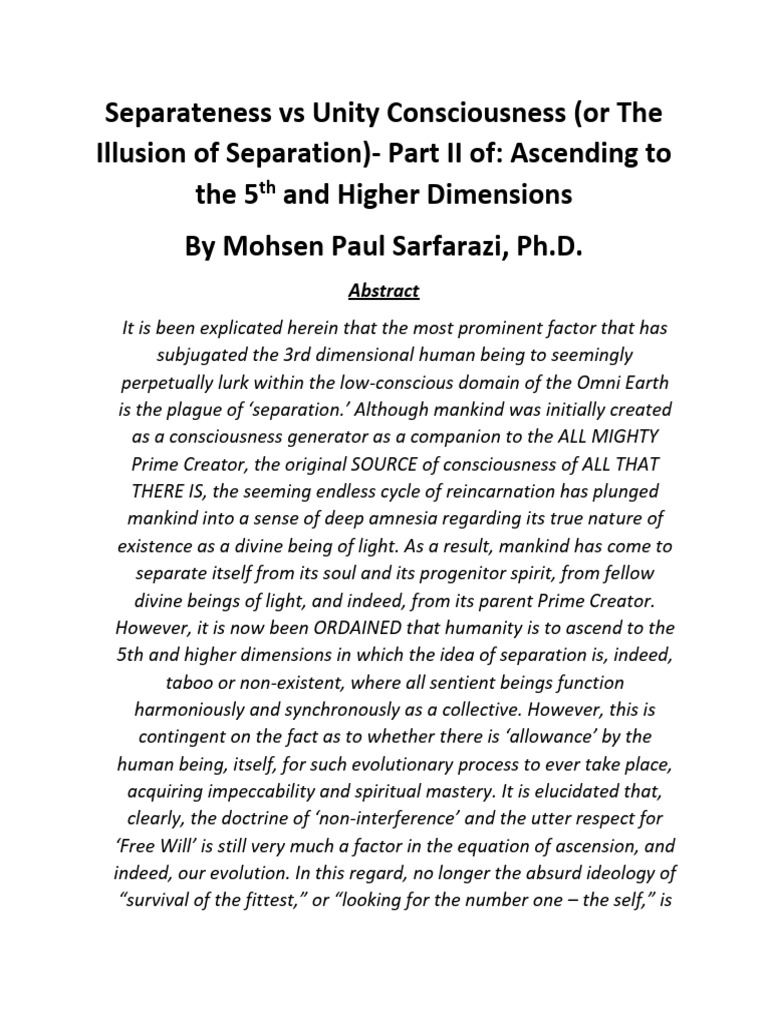 Unity Consciousness and Human Ascension | PDF | Consciousness | Soul