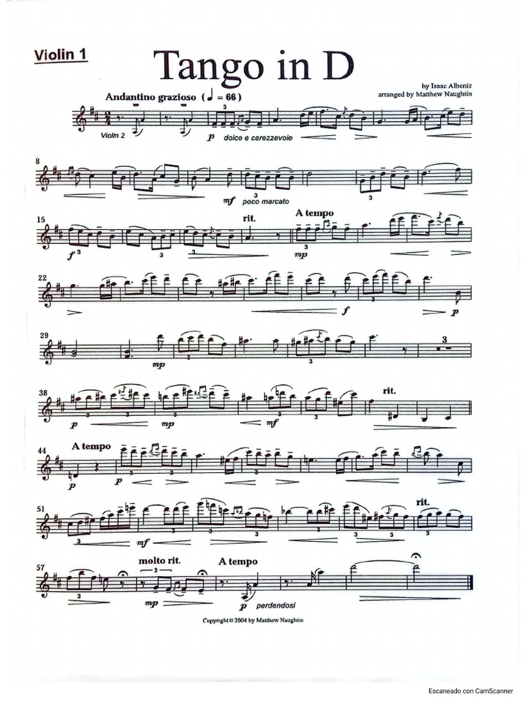 Albeniz Tango in D Quinteto de Cuerdas | PDF