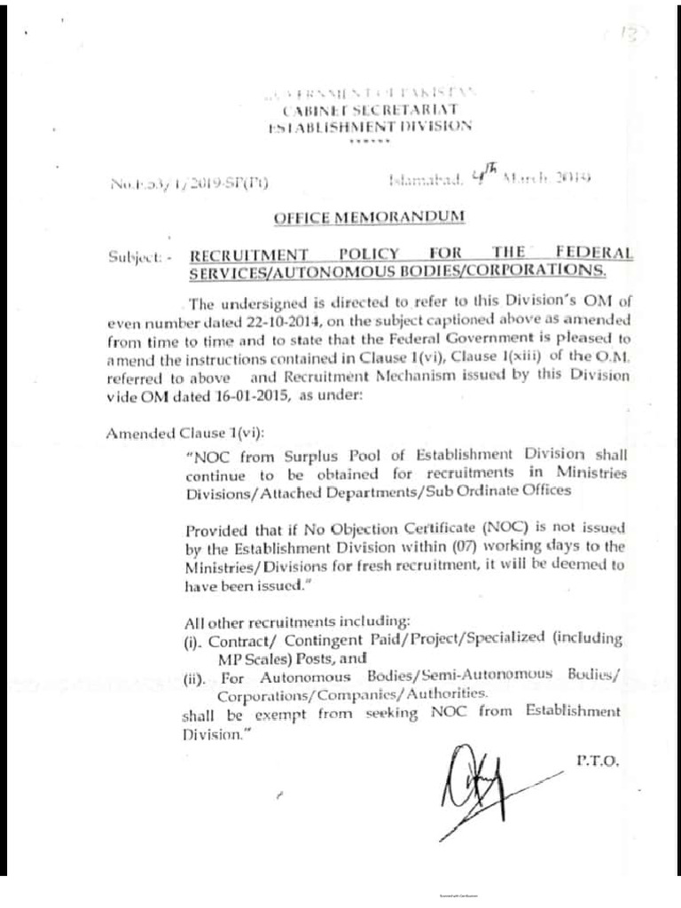 NoC Exempion For Autonomous Bodies | PDF