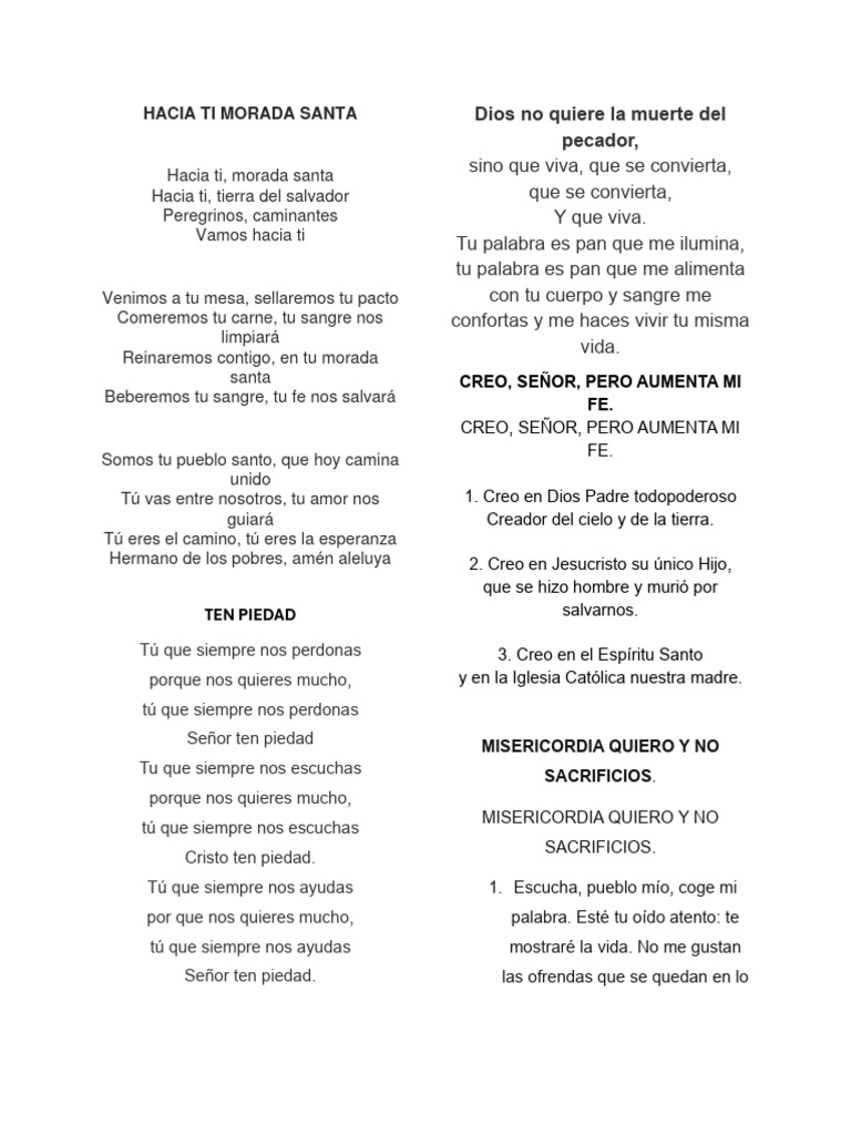 Cantos Misa | PDF | eucaristía | Teología