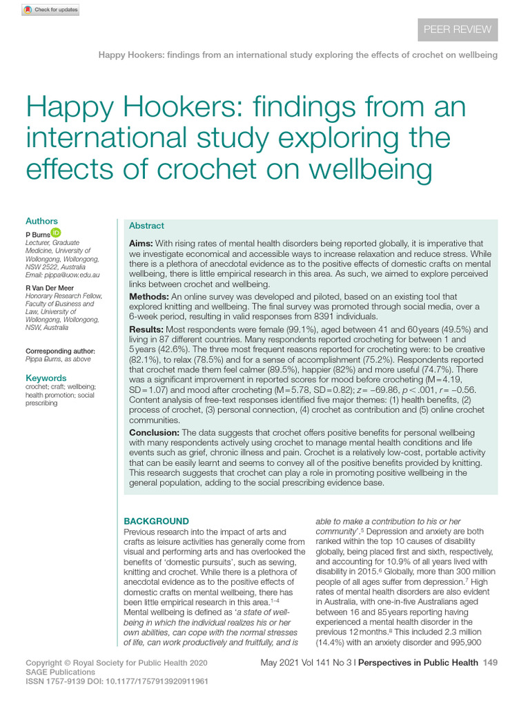 Burns Van Der Meer 2020 Happy Hookers Findings From An International Study Exploring The Effects ...