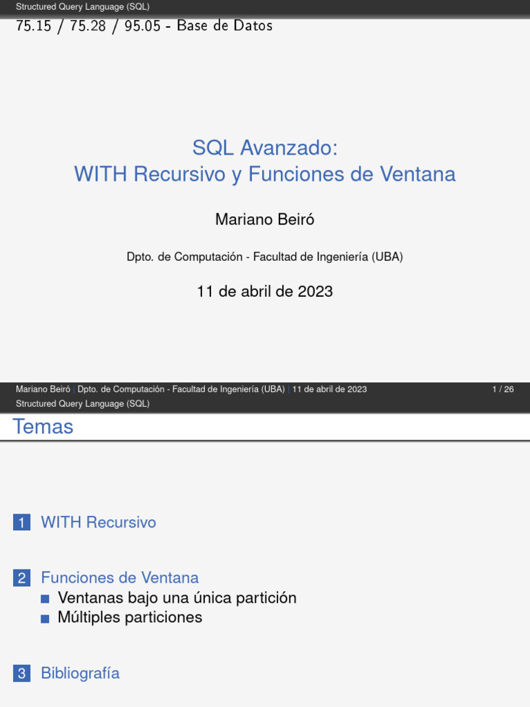06 SQL Avanzado | PDF | SQL | Modelo de datos