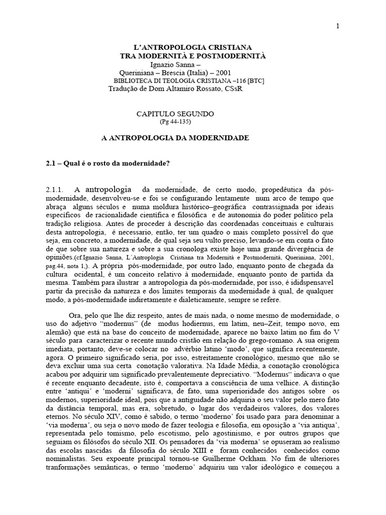 Antropologia Da Modernidade - Capitulo Segundo | PDF | Science | Deus