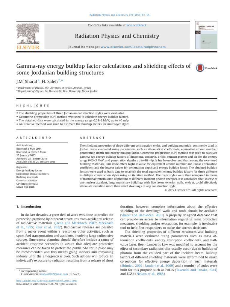 Gamma-Ray Energy Buildup Factor Calculations and Shielding Effect | PDF | Photon | Attenuation