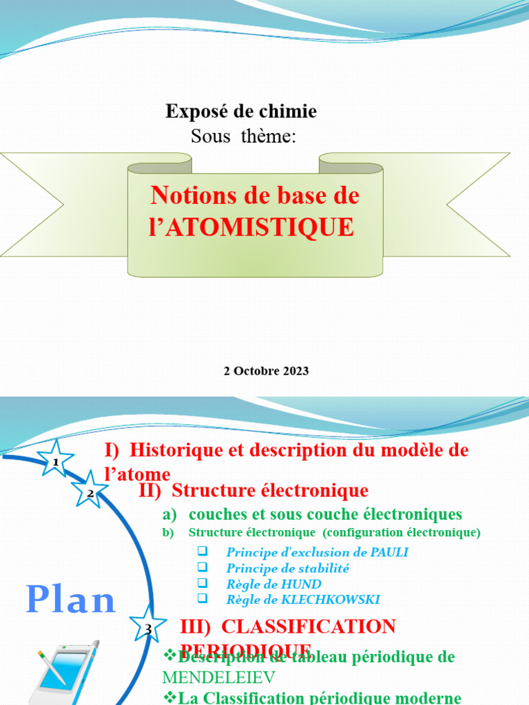 Introduction à l'atomistique | PDF | Atomes | Tableau périodique