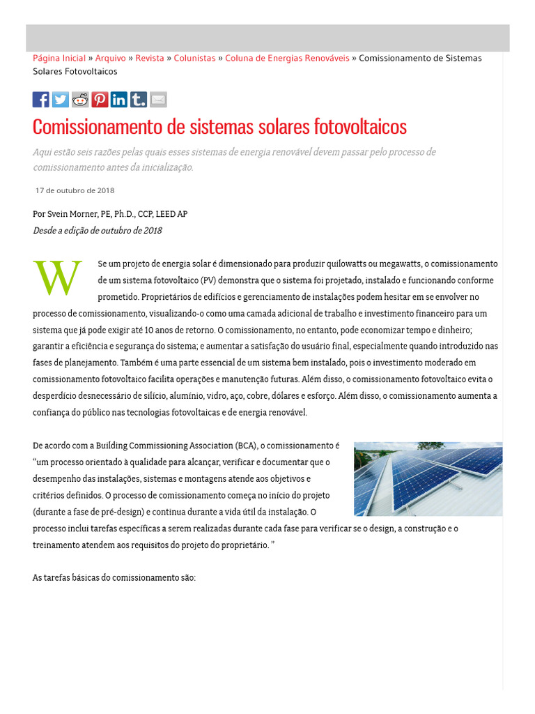 Commissioning Solar PV Systems | PDF | Energia renovável | Fotovoltaica
