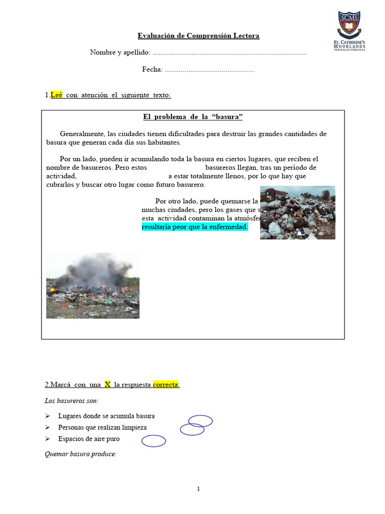 comprension | PDF | Residuos | Vertedero