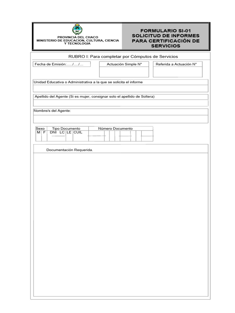 36 - Formulario Si-01 | PDF
