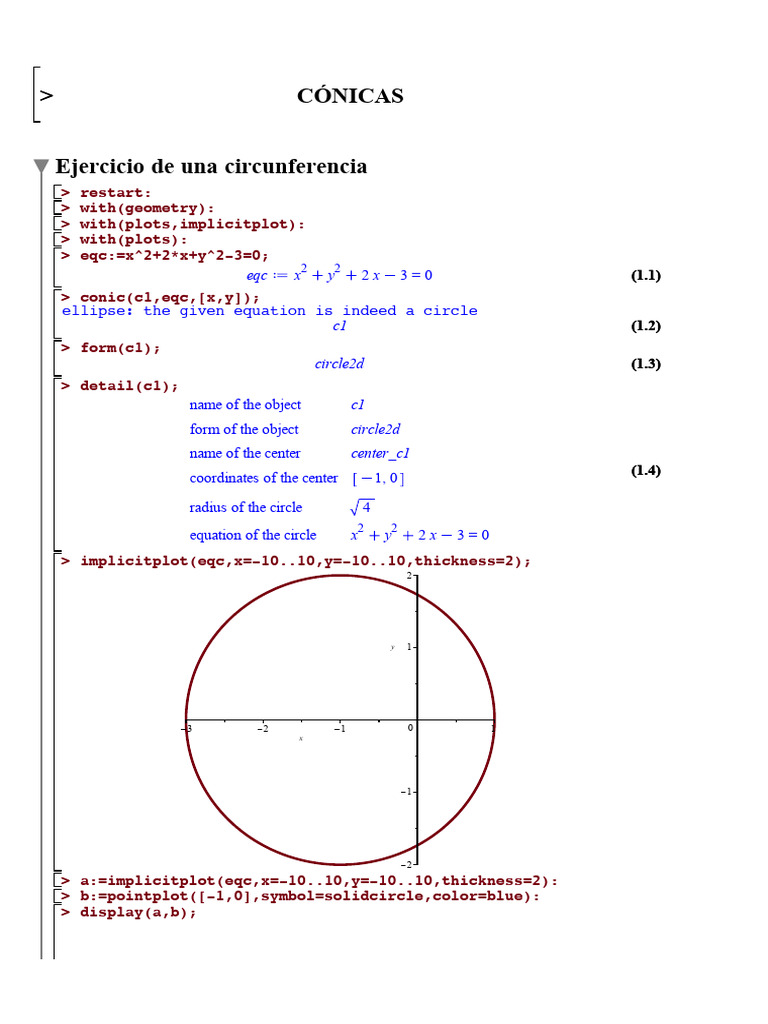 Solución en MAPLE | PDF | Analytic Geometry | Classical Geometry Solución en MAPLE | PDF | Analytic Geometry | Classical Geometry