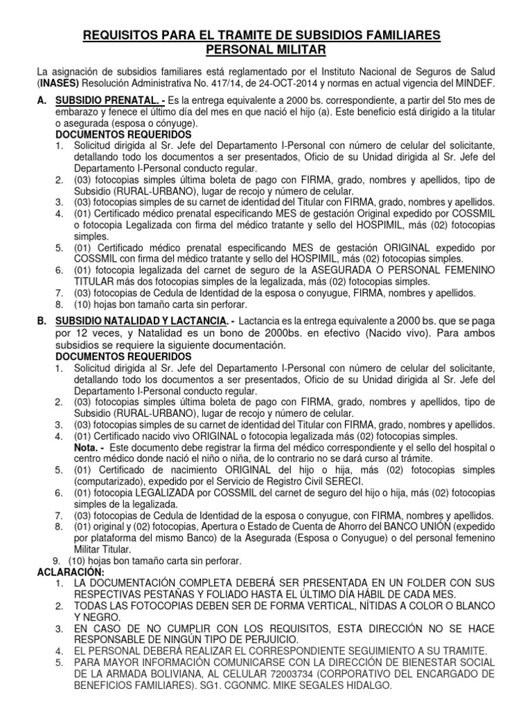 Subsidio Militar 2023 | PDF