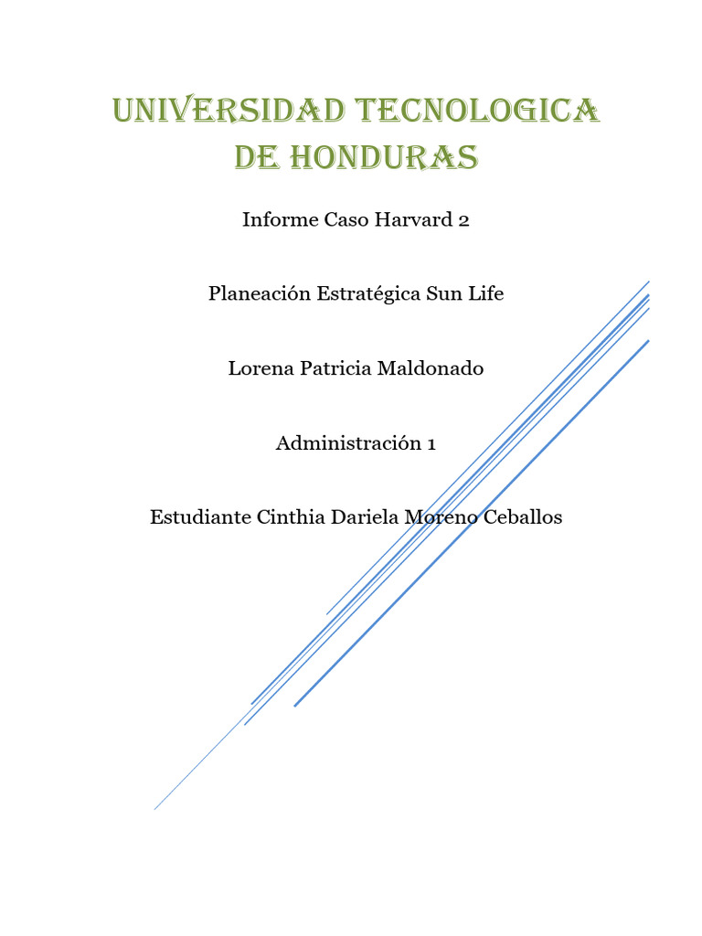 Informe Caso Harvard 2 Planeacion Estrategica en Sun Life | PDF ...