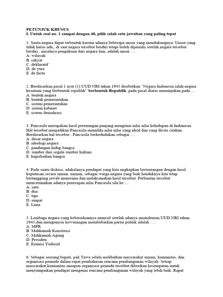 Soal Latihan (Kisi-Kisi USP) | PDF