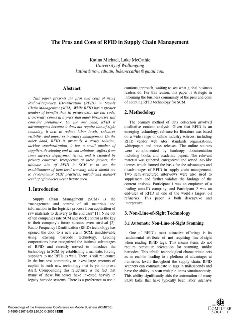 The-Pros-And-Cons-Of-Rfid-In-Supply-Chain-Management ( | PDF | Computers