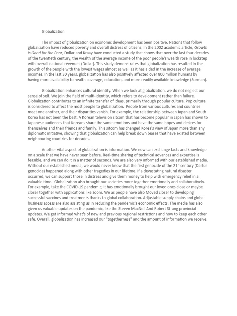 Globalization | Download Free PDF | Globalization | Poverty