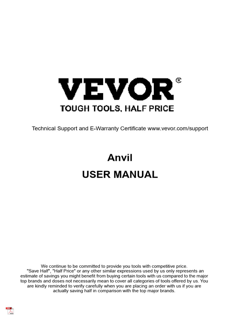 Anvil User Manual and Safety Guide | PDF | Metalworking | Secondary ...