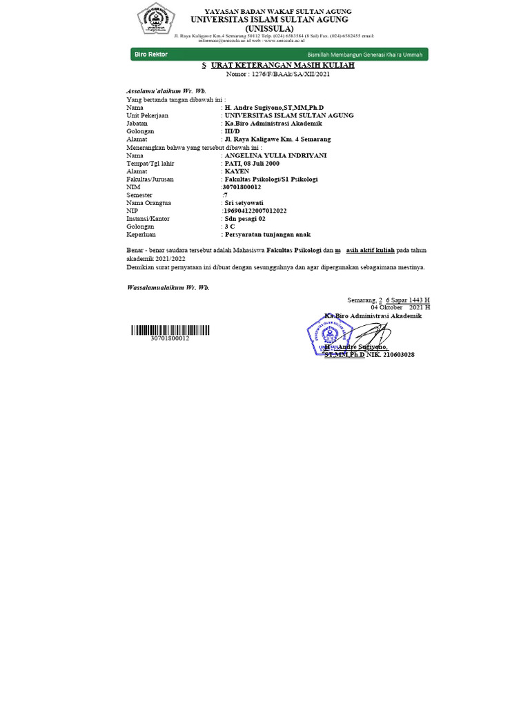 Sim Baak Unissula - MasihKuliahs (14) - Dikonversi | PDF