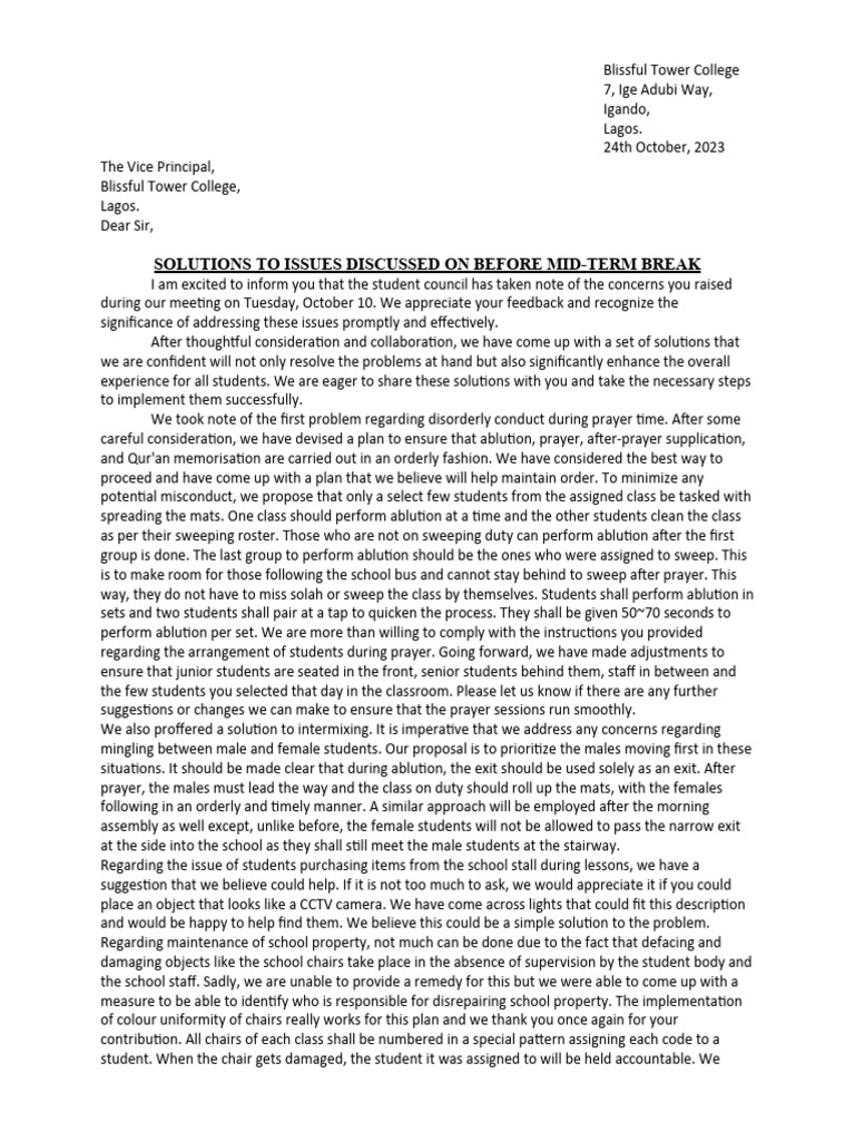 Letter To The Management By Abdulrahman Pdf