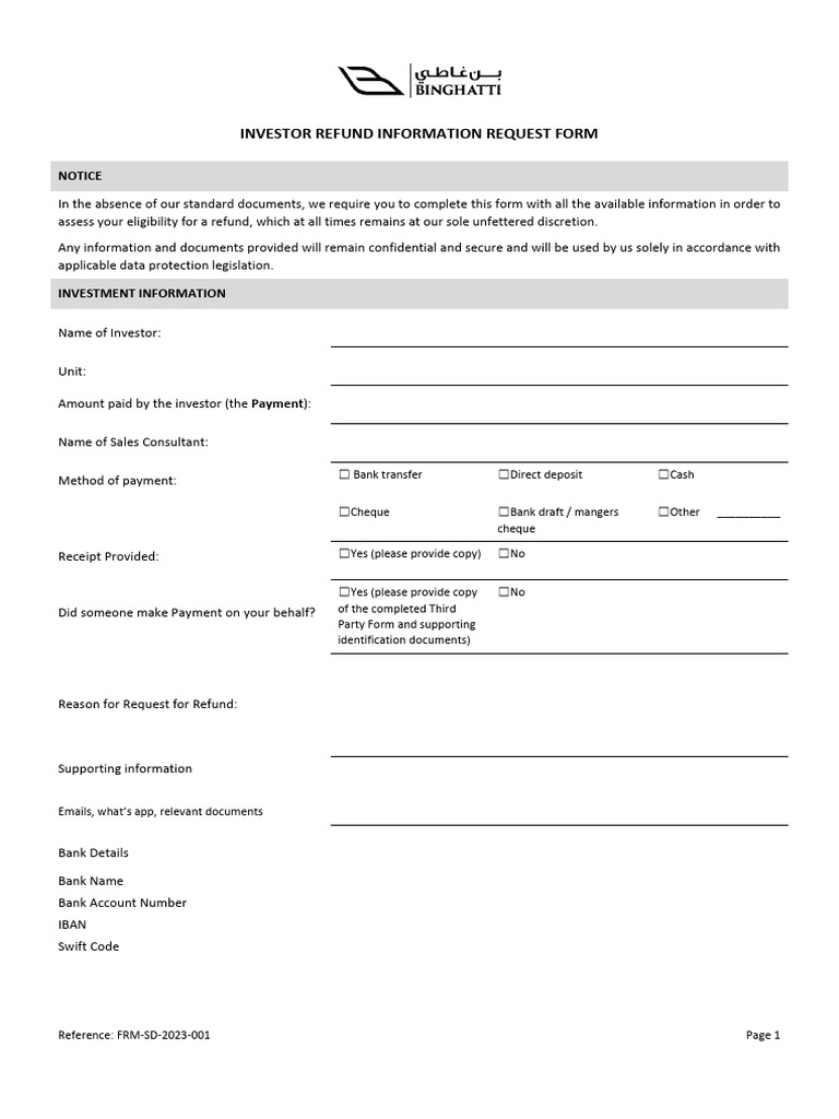 Refund Request Form | Download Free PDF | Banks | Cheque