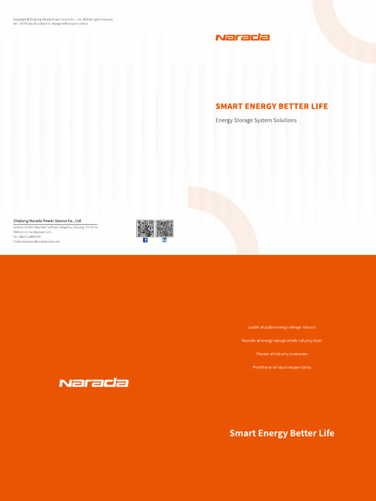 （已压缩）Narada New Energy Storage Product Brochure | PDF