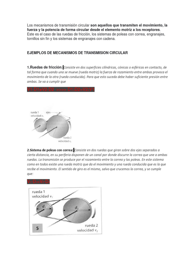 Los Mecanismos de Transmisión Circular | PDF | Ciencia y matemáticas