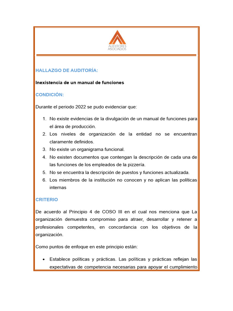 HALLAZGO DE AUDITORÍA | PDF | Auditoría | Business