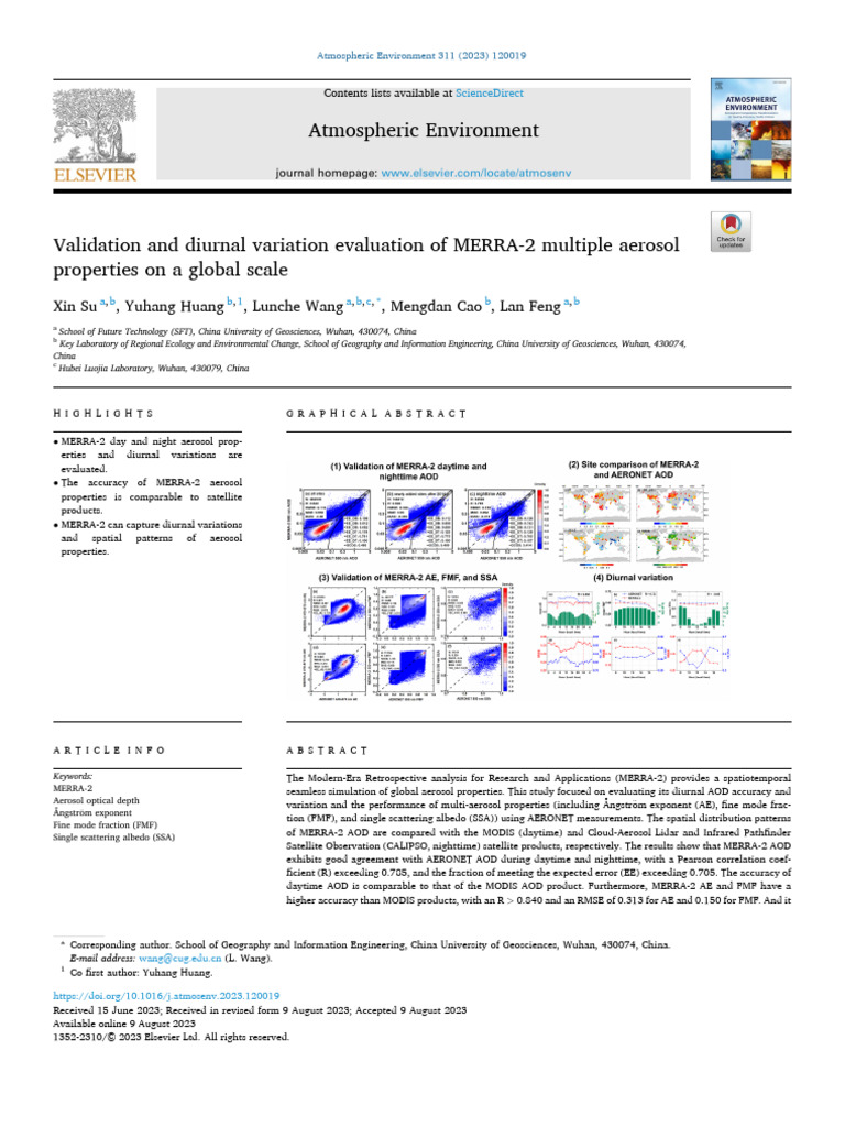Validation and Diurnal Variation Evaluation of MERRA-2 Multiple Aerosol ...