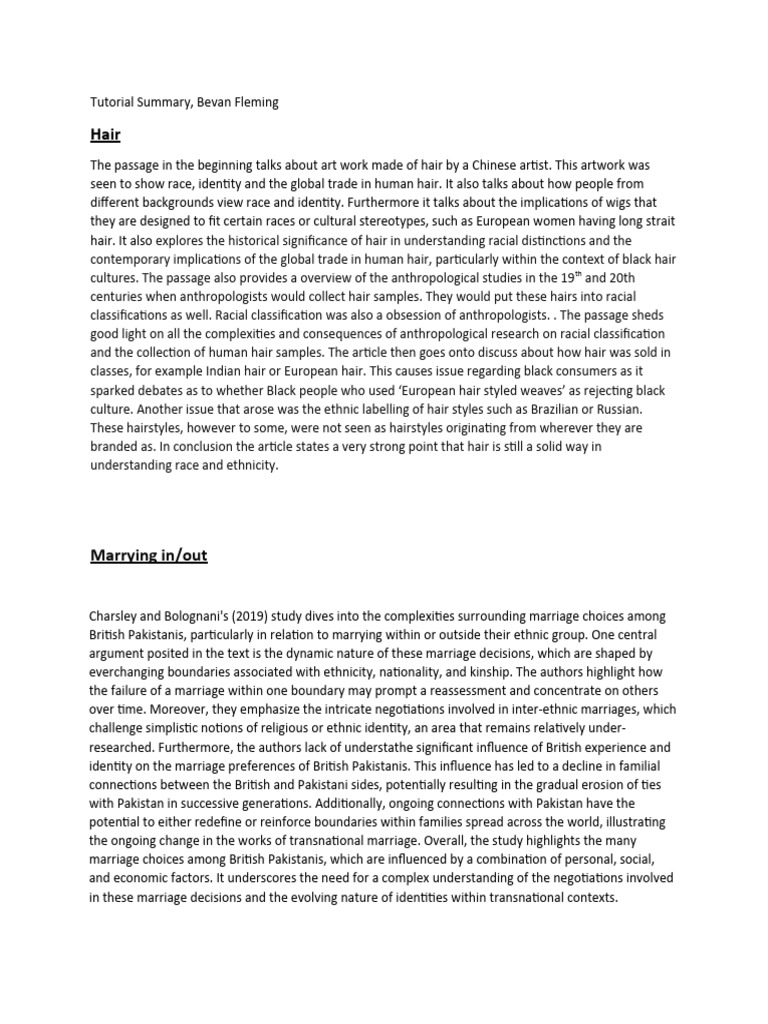 Tutorial Summary Pdf Race Human Categorization Identity Social