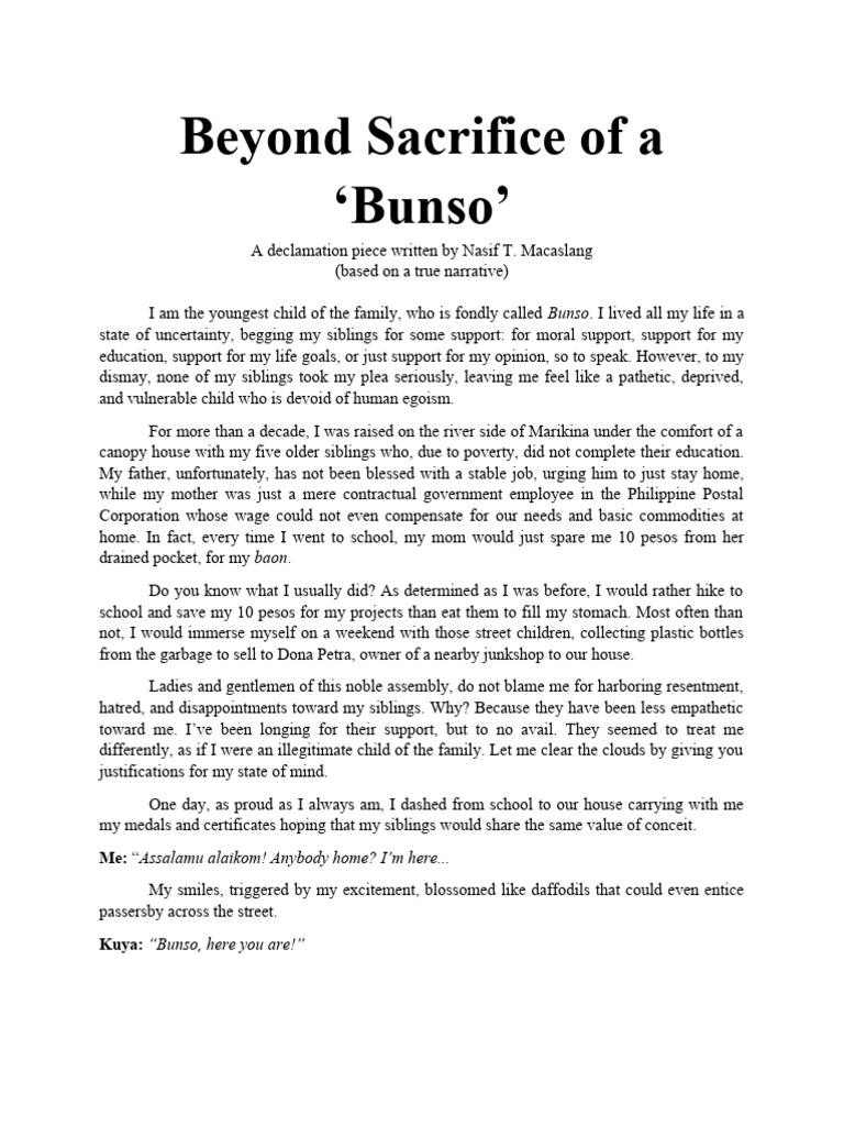Beyond Sacrifice of A Bunso | PDF