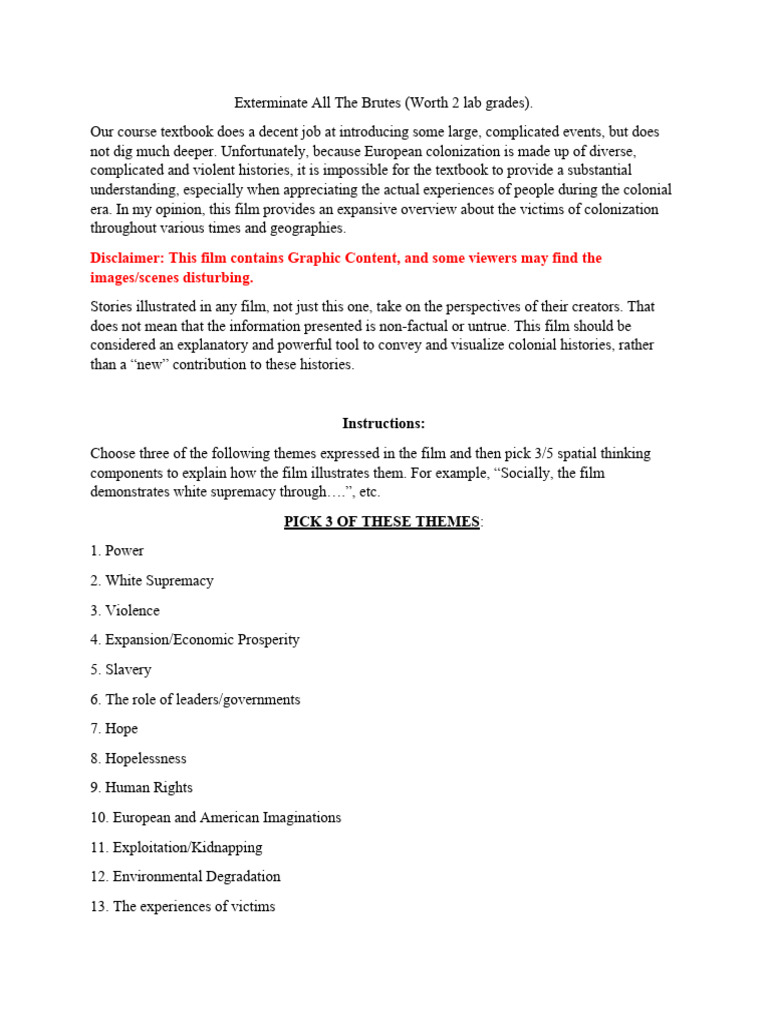 Exterminate All The Brutes - 103 | PDF