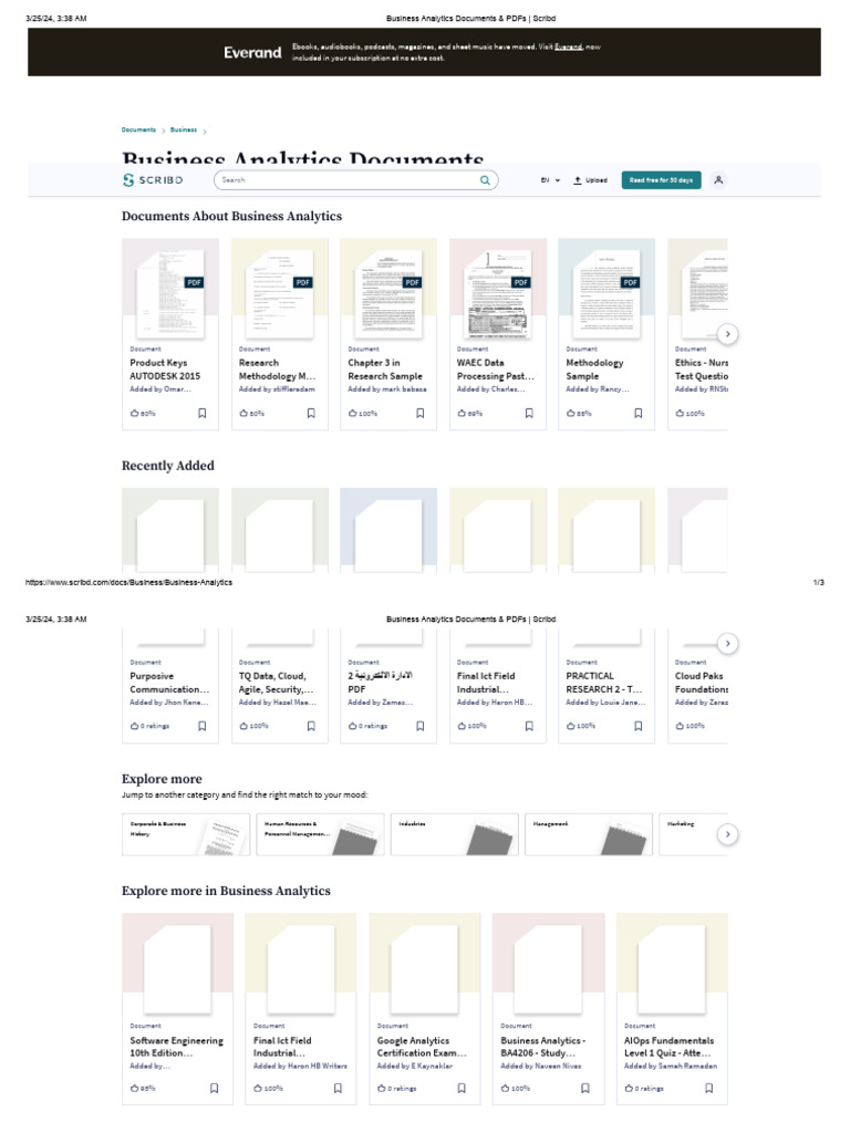 Business Analytics Documents & PDFs - Scribd | PDF | Scribd | Analytics