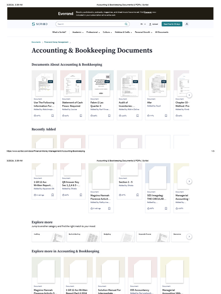 Accounting & Bookkeeping Documents & PDFs - Scribd | PDF