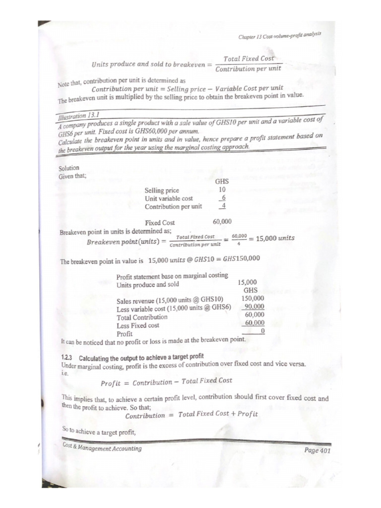 Chapter 13 Cost-Volume-Profit Analysis | PDF
