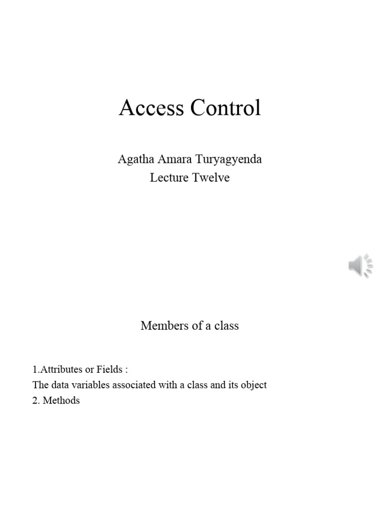 Lec12 Access ControlAudio | PDF