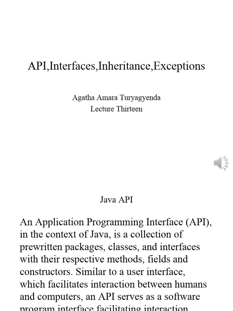 Lec13 Api Inheritance Exceptions Interfacesaudio Pdf Inheritance Object Oriented