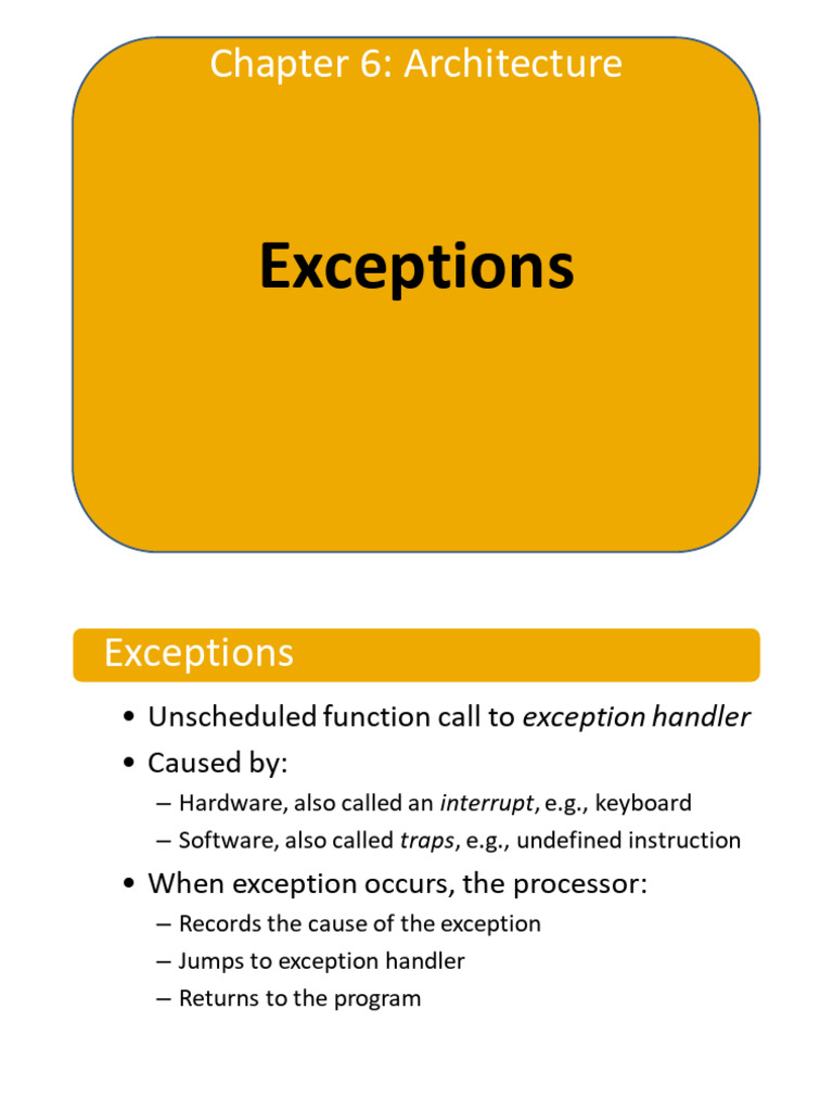 Modulo Exceptions RiscV DDCArv Ch6 | PDF | Computer Architecture | Central Processing Unit