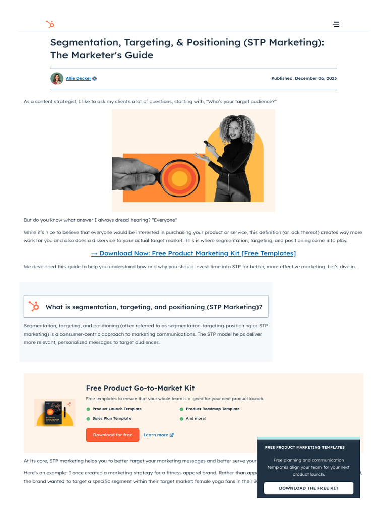 Segmentation, Targeting, Positioning (STP Marketing) - The Marketers Guide | PDF | Market ...