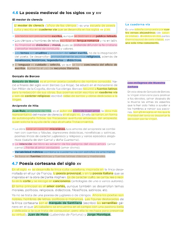 Clerecía. Poesía Cortesana S.XV. | PDF