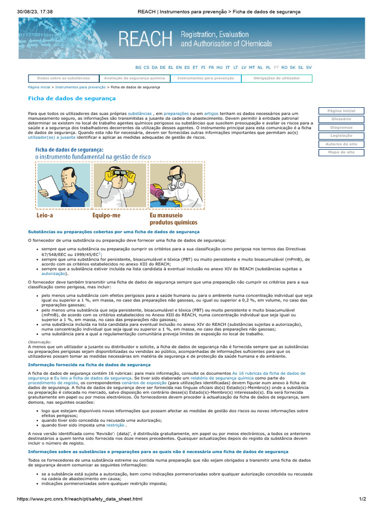 REACH _ Instrumentos para prevenção _ Ficha de dados de segurança | PDF ...