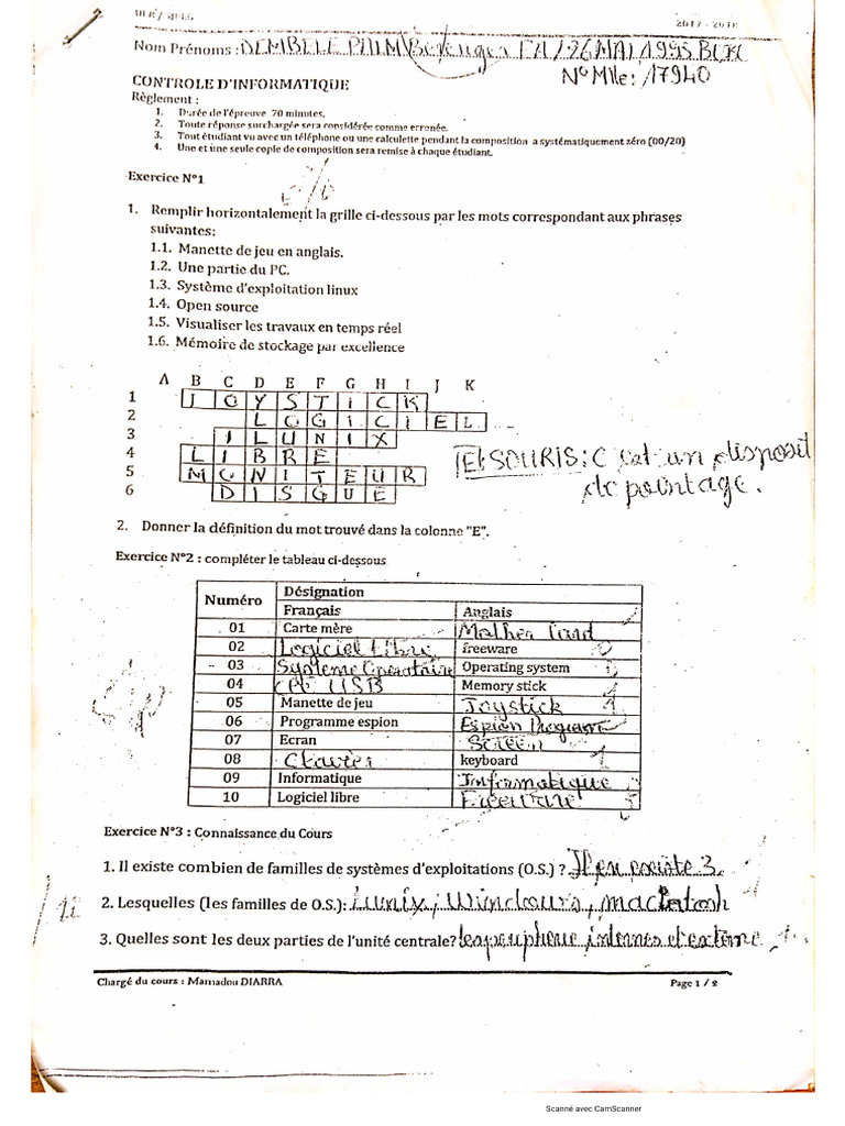 Devoir Informatique | PDF