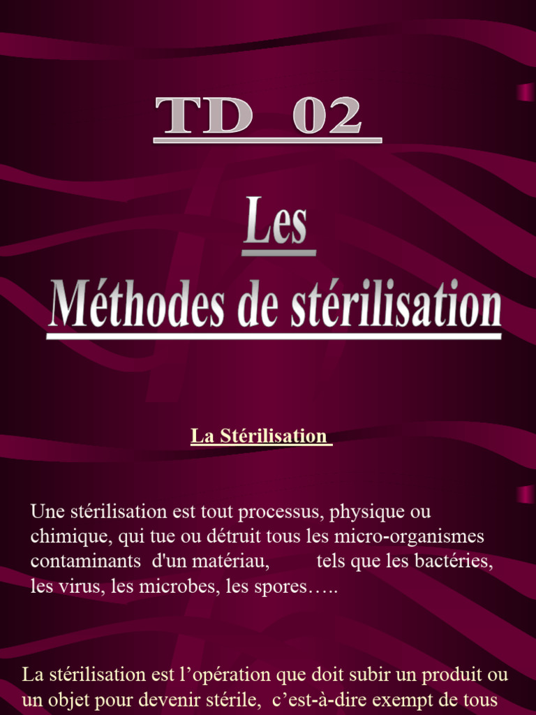 TD 02 Les Méthode de Sterilisation 19 | PDF